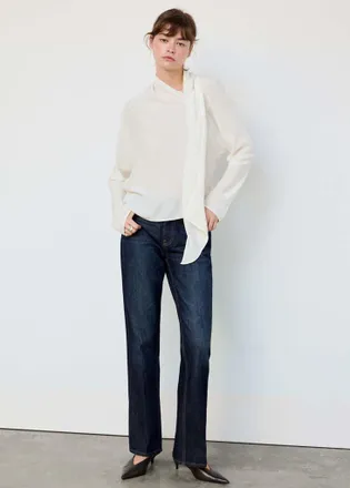Mango Blouse &agrave; col nou&eacute; &eacute;cru - Femme - S - MANGO