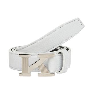 Kiton Wei&szlig;er Hirschleder-G&uuml;rtel mit Palladium-Schnalle - - Accessories - Herren - Wei&szlig; - 85 CM