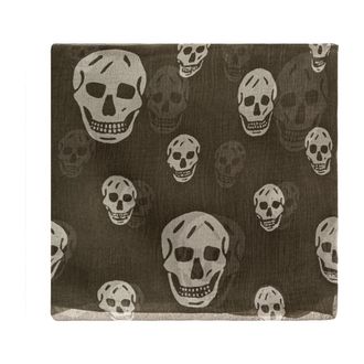 Alexander McQueen Klassischer Totenkopf-Schal - - Accessories - Damen - Gr&uuml;n - ONE SIZE