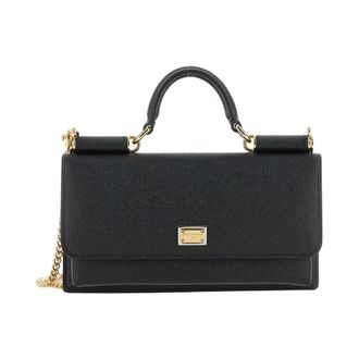 Dolce & Gabbana Femme, Sacs, Noir, Taille: ONE Size Mini sac en cuir de veau imprim&eacute; Dauphine