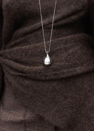 Mango Collier avec pendentif sph&egrave;re argent - Femme - Taille unique - MANGO