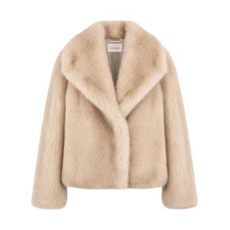 Marella Manteau Court Pelucheux - Femme - Vestes - Beige - Taille: 34 FR