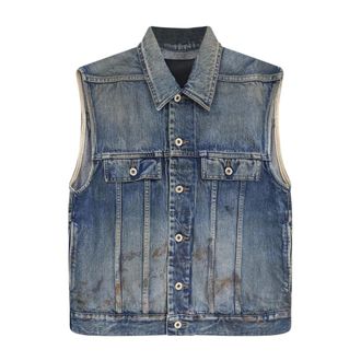 Rick Owens Homme, Vestes, Bleu, Taille: L Gilet en jean