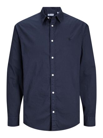 Jack & Jones Herren Jjepaulos Shirt Ls Sn Jeanshose 12248846,Navy Blazer,L