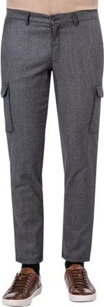 Hiltl Herren Cargohose blau Schurwolle