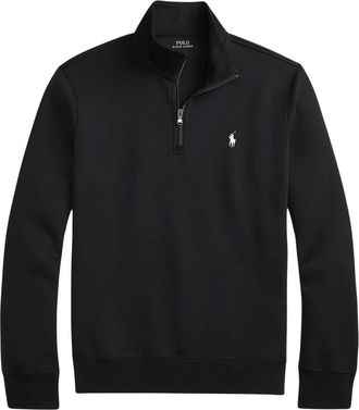 Polo Ralph Lauren Homme, Sweatshirts et sweats &agrave; capuche, Noir, Taille: 2XL Pull ras du cou zipp&eacute; au quart Double-Knit
