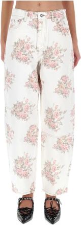 Ganni Femme, Jeans, Multicolore, Taille: W25 Jean &Eacute;vas&eacute; &agrave; Imprim&eacute; Floral