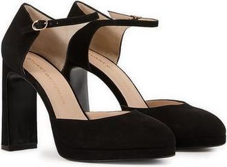 Stuart Weitzman Escapins compens&eacute;es Babette en cuir su&eacute;d&eacute;