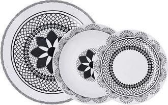 Quid La Bouchée By La Cartuja de Sevilla Medium - Geschirr aus Porzellan, 18 Teile, 6 Personen