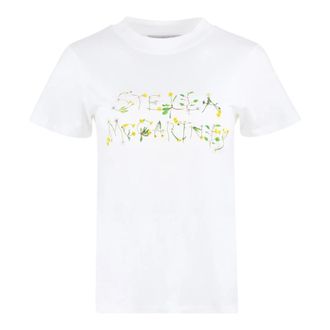 Stella McCartney T-Shirt mit geripptem Ausschnitt - - Tops - Damen - Wei&szlig; - S
