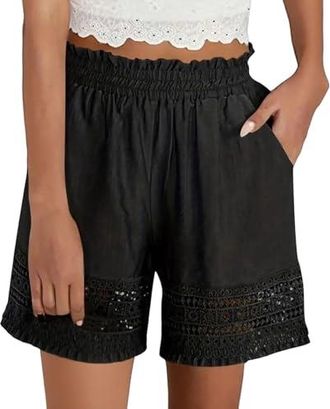 Generic Short Simili Cuir Moulant en Coton &Eacute;lastique Golf Volley Seconde Escalade Triathlon Rayures Brillant Survetement Mariniere Bouffant Ajust&eacute; 40 Africain