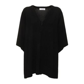 Michael Kors Kaschmirpullover mit weitem &Auml;rmel und V-Ausschnitt - - Knitwear - Damen - Schwarzk - M