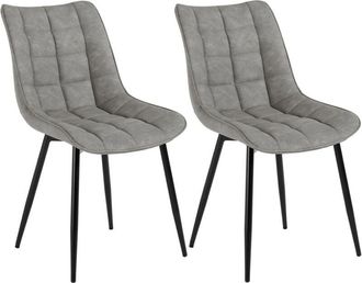 Woltu Lot de 2 Chaises de salle &agrave; manger Woltu si&egrave;ge rembourr&eacute;e en tissu scientifique, Chaises de cusine, pieds en m&eacute;tal, Anthracite