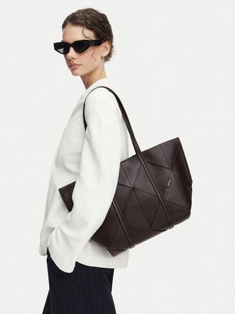 Calvin Klein Handtasche Calvin Klein Woven Medium Carryall LV04F3548G Braun