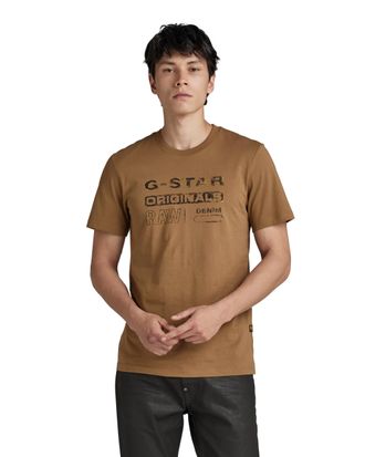 G-Star G-Star RAW Herren Distressed Originals Slim T-Shirt, Braun (dk Fawn D24420-336-7172), S