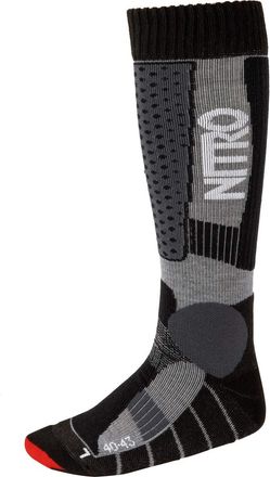 Nitro Herren Team Socks Snowboardsocken, Funktionssocken, Skisocken, Schwarz/Grau/Rot, S
