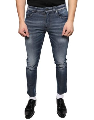 Dolce & Gabbana Mens Dark Blue Washed Cotton Skinny Denim Jeans Elastane Clothing