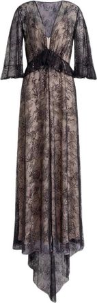 Alberta Ferretti Femme, Robes, Noir, Taille: 40 FR Robe de soir&eacute;e en dentelle avec sequins