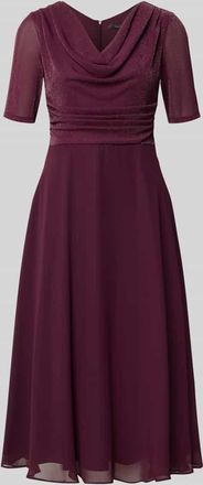 Vera Mont Fit and Flare Cocktailkleid mit Wasserfallausschnitt