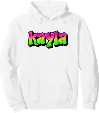 BDAZ Kayla Graffiti Personalisierter Name Gr&uuml;n Rosa Frauen M&auml;dchen Pullover Hoodie