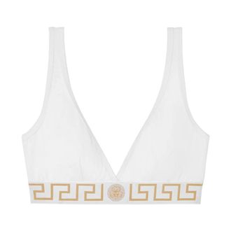 Versace Femme, Sous-v&ecirc;tements, Blanc, Taille: 42 FR Cotton-Jersey Triangle Bralette