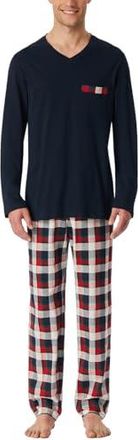 Schiesser Herren Schlafanzug Lang-Nightwear Set Ensemble de Pijama, Bleu Nuit 183166, 56 Hommes