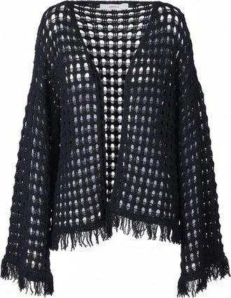 Jucca Femme, Pulls, Noir, Taille: 38 FR Cardigan en maille ajour&eacute;e