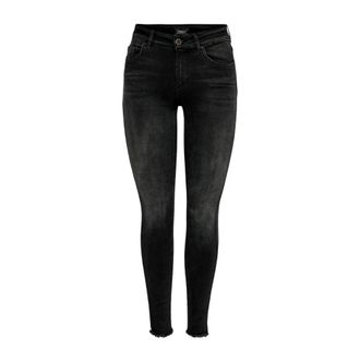Only Skinny Jeans mit ausgefranstem Saum - - Jeans - Damen - Schwarzk - M L30