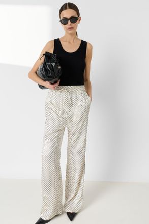 Gerard Darel Pantalon satin&eacute; &agrave; pois - AELIS - Ecru