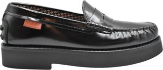 Tod's Polished Black Leather Loafers With Brushed Finish - Gr. 37,5 (EU) - in Grau