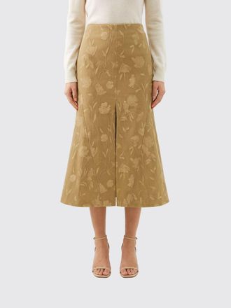 Erdem Jupe midi slim en coton floral &agrave; taille haute avec fente arri&egrave;re