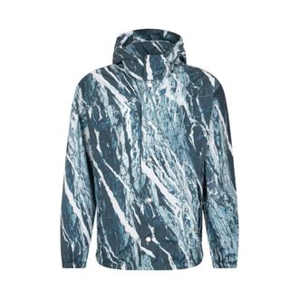 Roberto Cavalli Marmor-Print Bomberjacke Mit Kapuze Stilvoll - - Jackets - Herren - Blau - XL