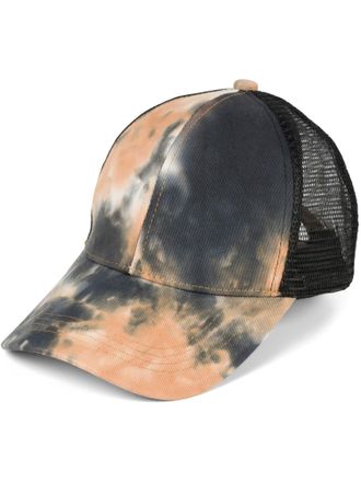 styleBREAKER Cap Ponytail Baseball Cap Batik mit Mesh Einsatz