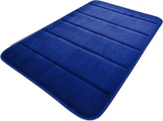Generic Anti-Rutsch-Matte aus Korallensamt for Badezimmer, schnelle Wasseraufnahme, trockene Maschinenw&auml;sche, Toilette(Dark Blue,500MMx800MM)
