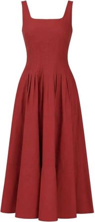 Max Mara Femme, Robes, Rouge, Taille: 40 FR Mstfeltre Robe &agrave; jupe ample en popeline