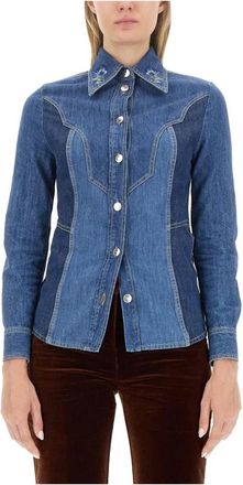 Etro Femme, Blouses et Chemises, Bleu, Taille: 40 FR Chemisier boutonn&eacute;e &agrave; imprim&eacute; cachemire