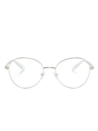 Swarovski lunettes de vue ronde à ornement en cristal - Argent
