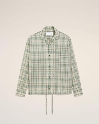 Ami Chemise Boxy Verte &Agrave; Carreaux En Coton Blanc - 36 - Homme