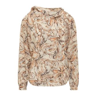 Isabel Marant Tiphaine Seidenbluse mit seitlichem Schal am Kragen - - Blouses & Shirts - Damen - Beige - 2XS