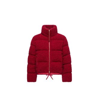 Moncler Moncler Doudoune Courte En Tweed Trascendance, Femme, Rouge, Taille: 00