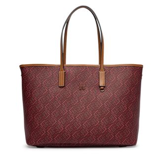 Tommy Hilfiger Handtasche Tommy Hilfiger Th Monoplay Tote Le AW0AW17416 Dunkelrot