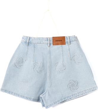 Rotate Studded Denim Shorts - Blue