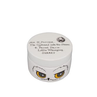 Half Moon Bay Harry Potter Keramik-Schmuckkästchen rund - Hedwig - Schmuckkästchen mit Deckel - 6 cm Dekor - Hedwig Eule