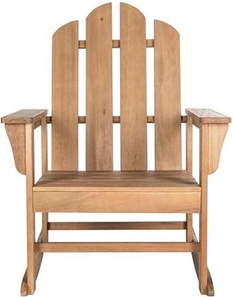 Safavieh H&ouml;lzernes Lounge-Stuhl f&uuml;r drau&szlig;en mit Schaukelstuhl, Nat&uuml;rlich