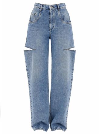 Maison Margiela High-Waist Cut-Out Detail Jeans - Blue