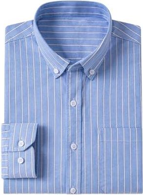 Generic Chemise Oxford classique &agrave; manches longues pour homme, coupe ajust&eacute;e, d&eacute;contract&eacute;e, unie, ray&eacute;e, boutonn&eacute;e, 807, 3XL