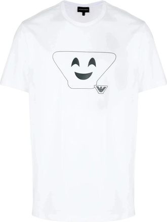 Emporio Armani T-shirt avec logo Smile - Homme - Tops - Blanc - Taille: L