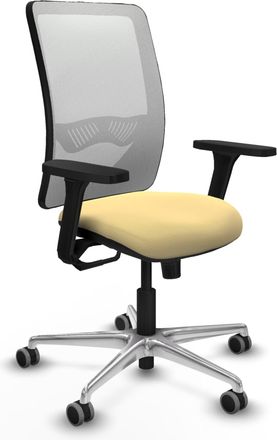 Piqueras y Crespo Stuhl mit Lendenverstellung Zulema mit 3D-Armlehnen, ausgestattet mit 3-fach verstellbarem Sinkro-Schnitt und Schaumstoff. R&auml;der 65 mm, Parkett, Wei&szlig;/