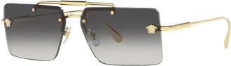 Versace Rechteckige Sonnenbrille mit Doppelsteg - - Accessories - unisex - Gelb - 60 MM