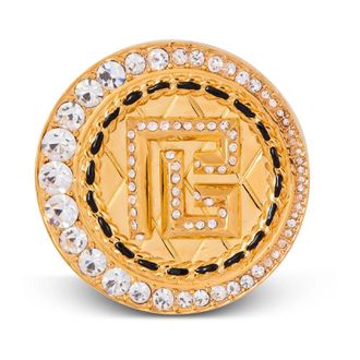 Balmain Femme, Accessoires, Jaune, Taille: ONE Size Broche PB en laiton et strass